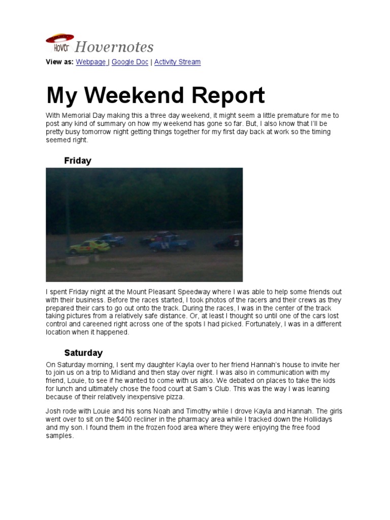My Weekend Report 5/27/2012 #Proho | PDF | Sports