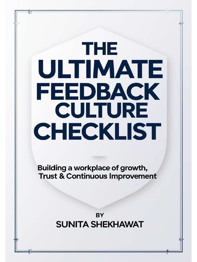 Feedback Culture Checklist for Success | PDF | Performance Appraisal ...