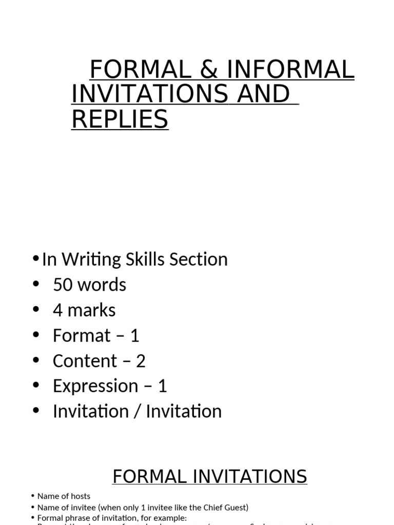 Formal & Informal Invitations | PDF
