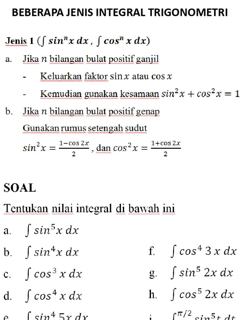Integral Trigonometri | PDF