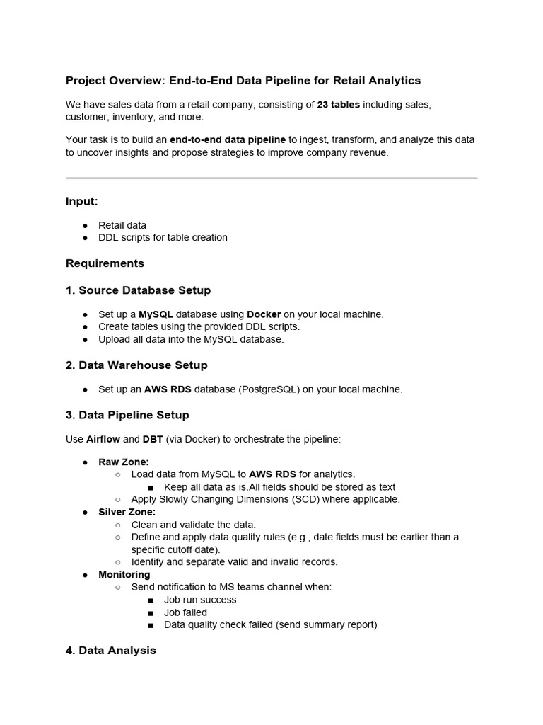 End-to-End Data Pipeline for Retail Insights | PDF