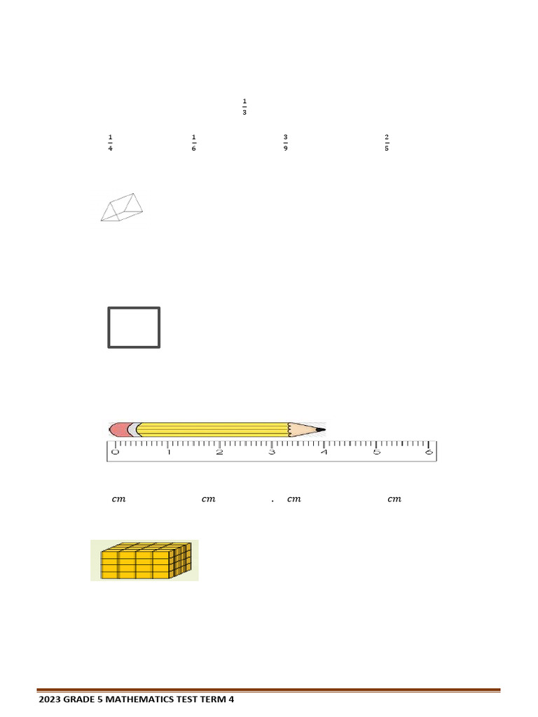 GR5 Maths Test Term 4 2023 | PDF | Litre | Mathematics