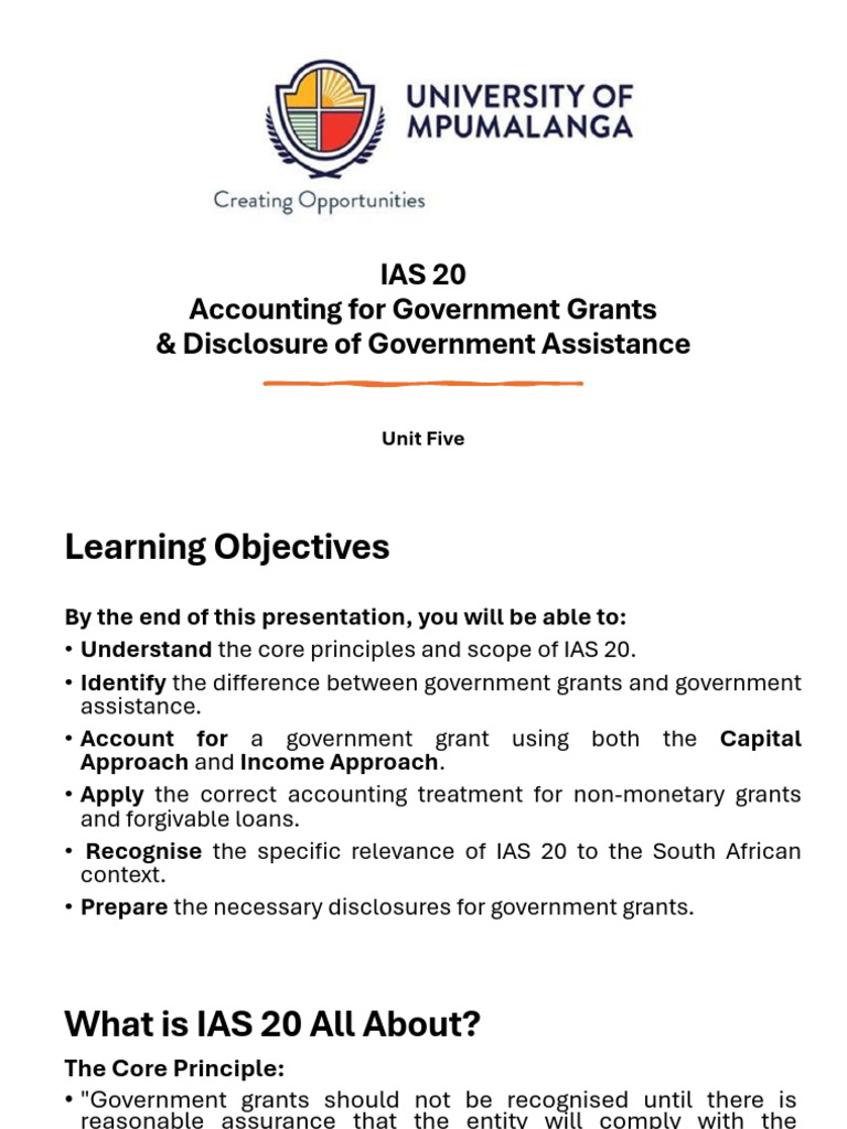 IAS 20: Government Grants Accounting Guide | PDF | International ...