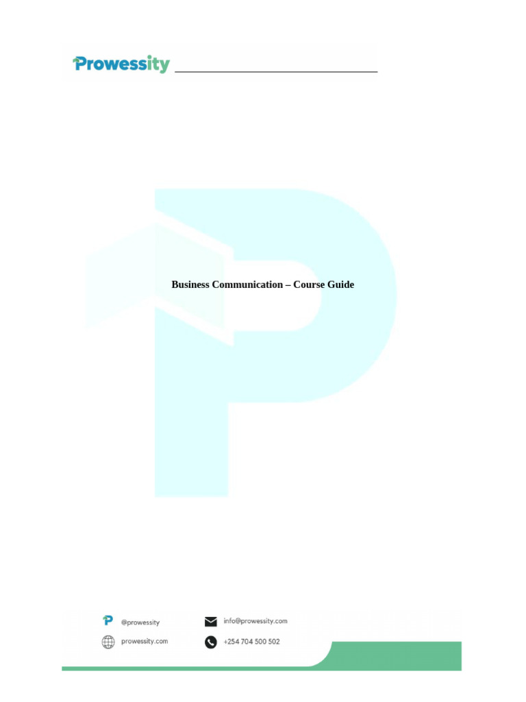 Course Outline - Business Communication | PDF | Communication ...