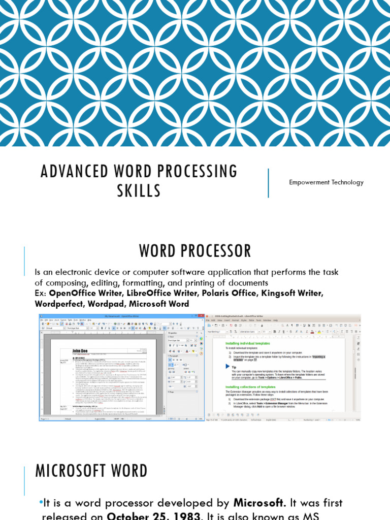 Advanced Microsoft Word Processing Skills | PDF | Microsoft Word ...