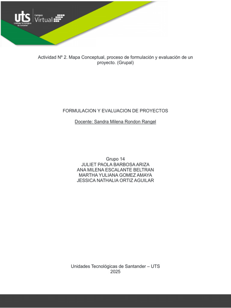 Mapa Conceptual Formulación y Evaluación de Proyectos. | PDF