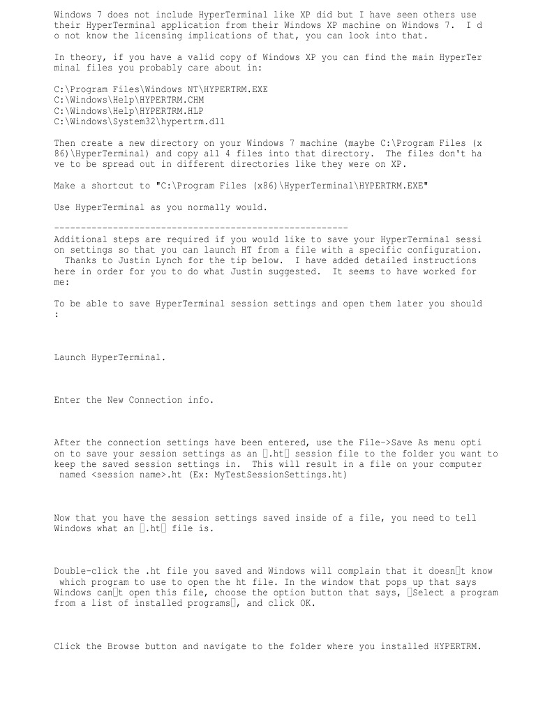 Installing HyperTerminal on Windows 7 | PDF | Windows Registry ...