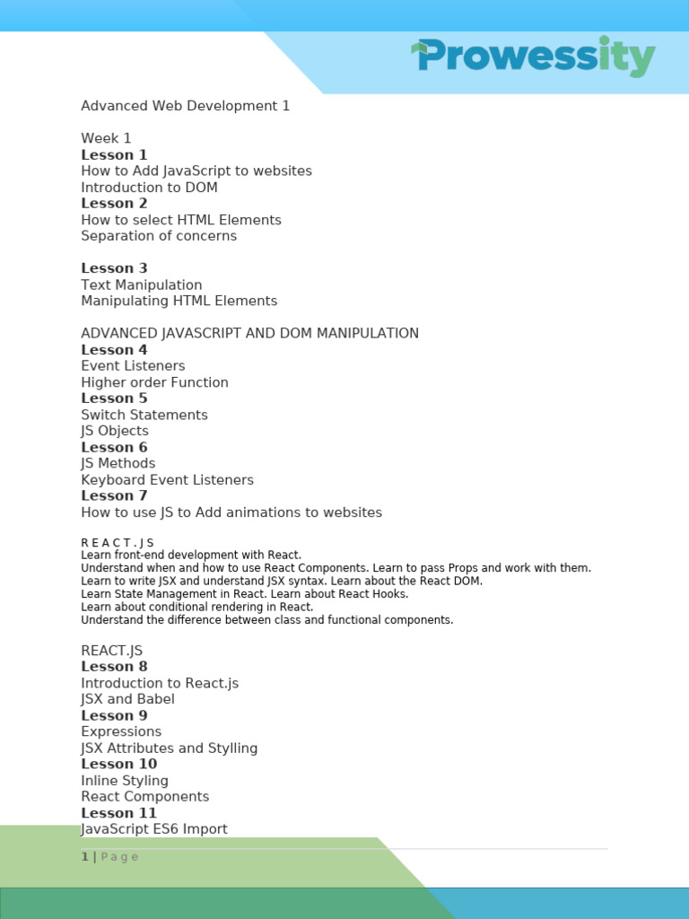 Outline - Web Development - LV2 | PDF | Version Control | Document ...
