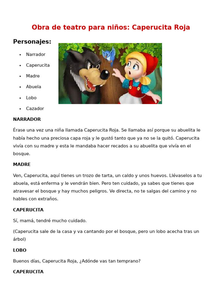 Caperucita Roja Teatro | PDF | Caperucita Roja
