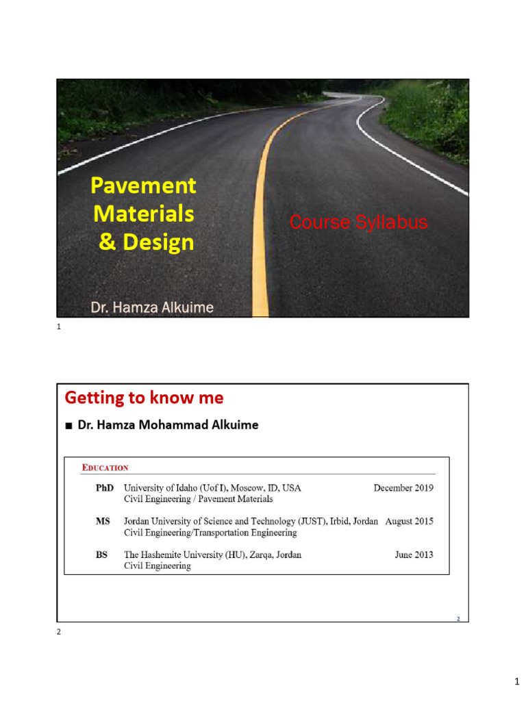 Pavement Engineering Course Syllabus | PDF | Road Surface | Engineering