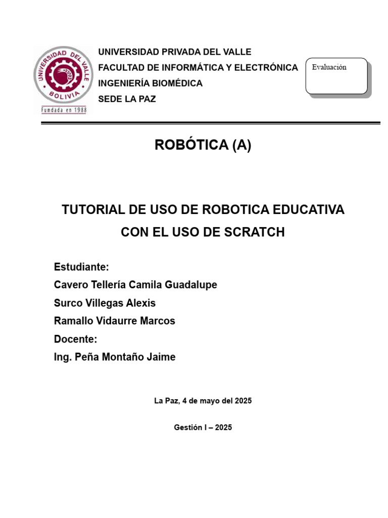 Tutoria Robot Scratch | PDF | Scratch (lenguaje de programación) | Lenguaje de programación