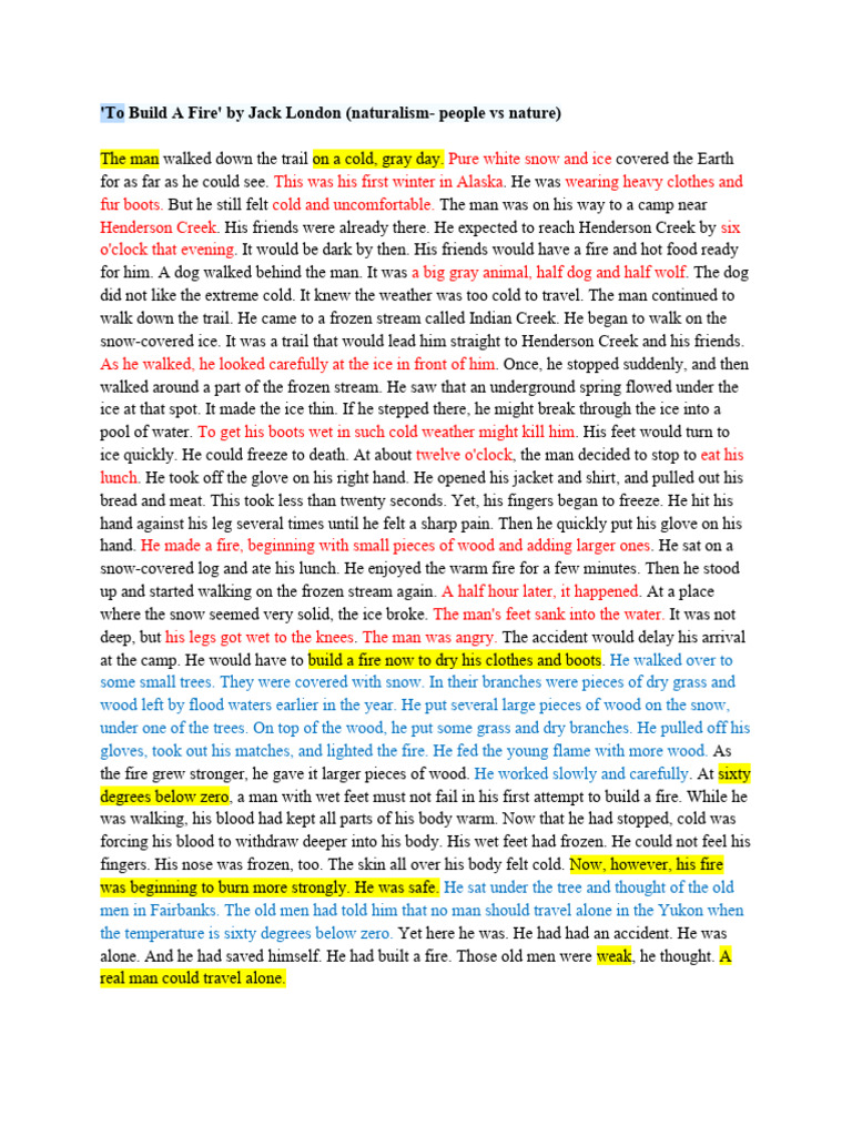 To Build A Fire | PDF | Ice