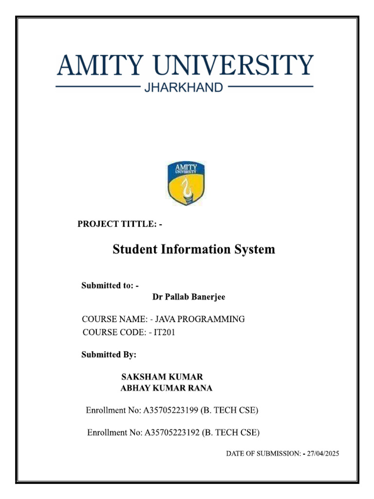 STUDENT INFORMATION SYSTEM | PDF