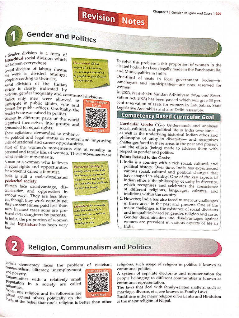 Gender, Religion and Caste Civics-Ch3 | PDF