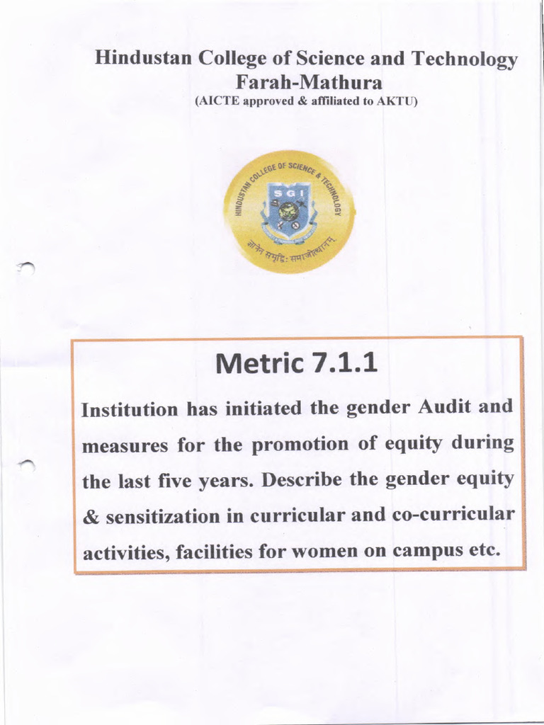 7.1.1 Promotion of Gender Equity | PDF | Human Rights | Crime & Violence