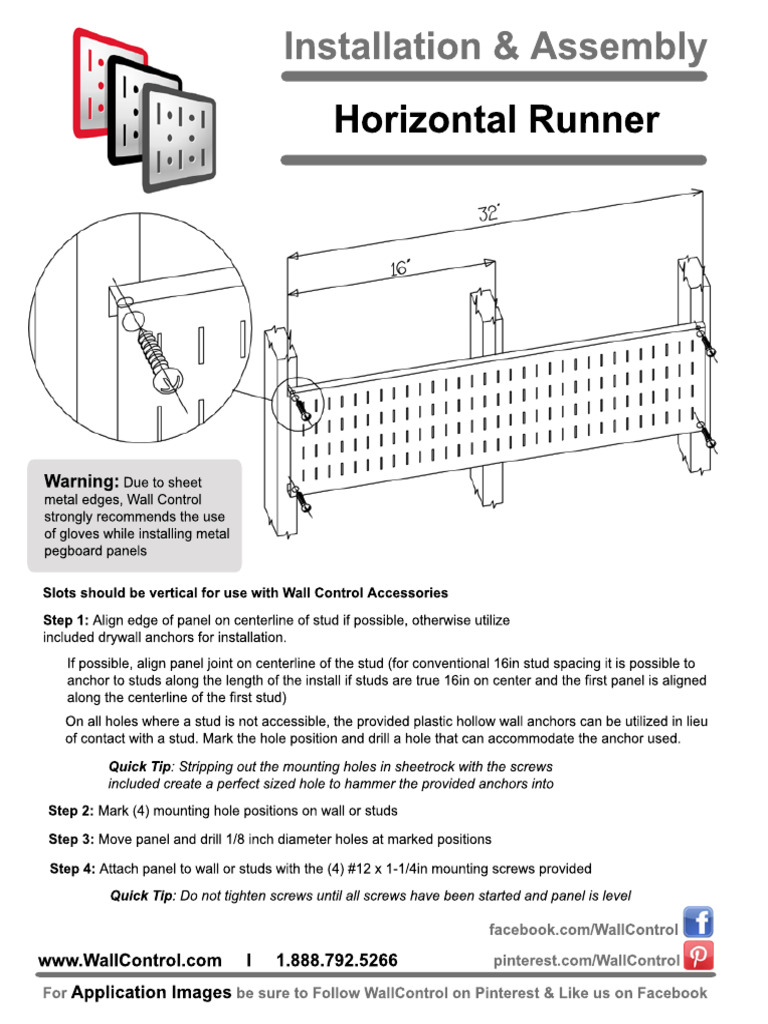 Mount Peg Board Runner | PDF