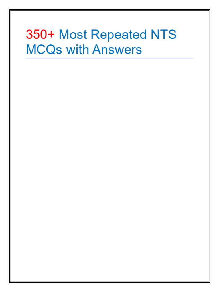 350+ Repeated NTS MCQs with Answers | PDF | River | Suez Canal