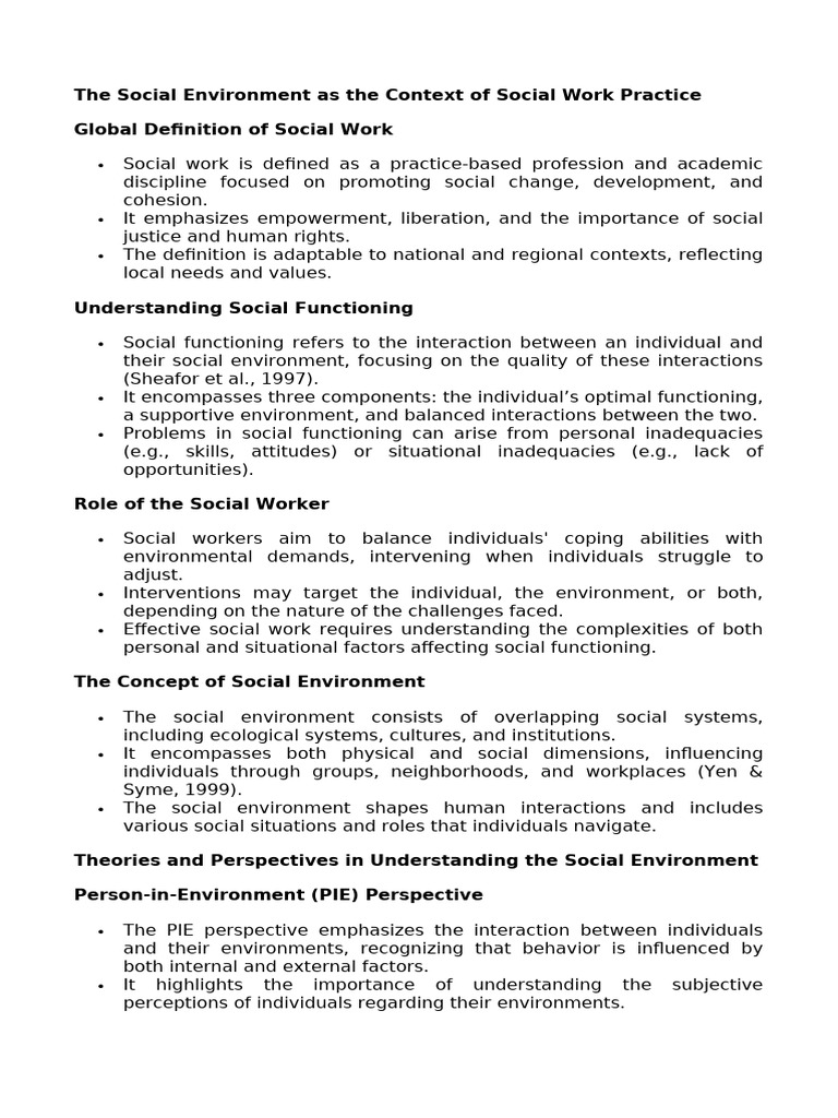 Social Work and the Social Environment | PDF | Feminism | Gender Studies