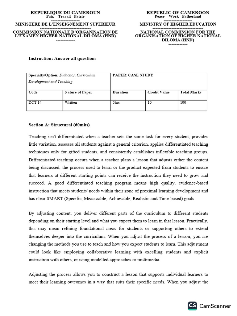 CASE STUDY 2024 DCT SET 2 QUESTIONS(1) | PDF | Differentiated Instruction | Learning