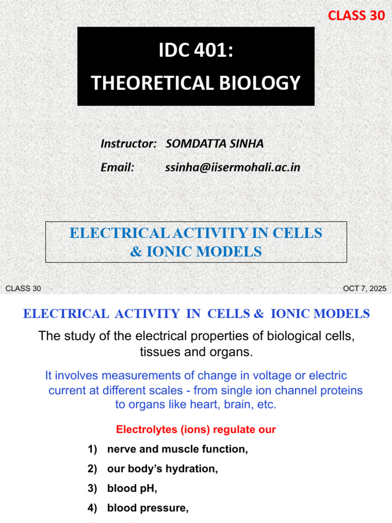 Ionic Models Oct7!15!2025 | PDF | Action Potential | Membrane Potential