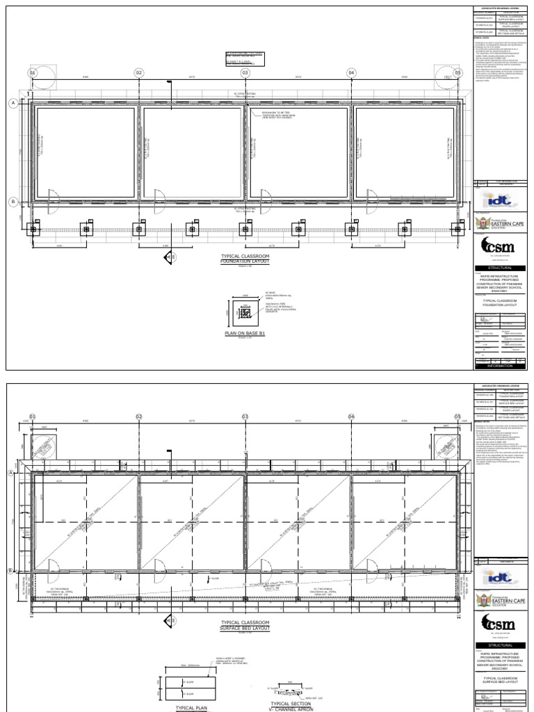 Classroom Foundation Layout Plan | PDF | Real Estate | Engineering