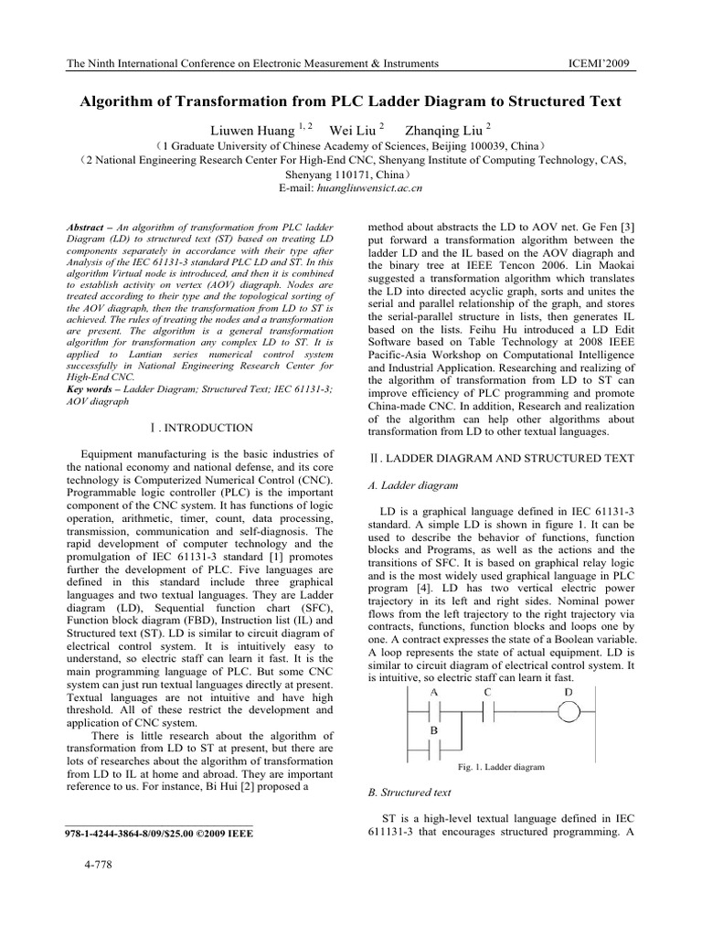 Algorithm of Transformation From PLC Ladder Diagram To Structured Text ...