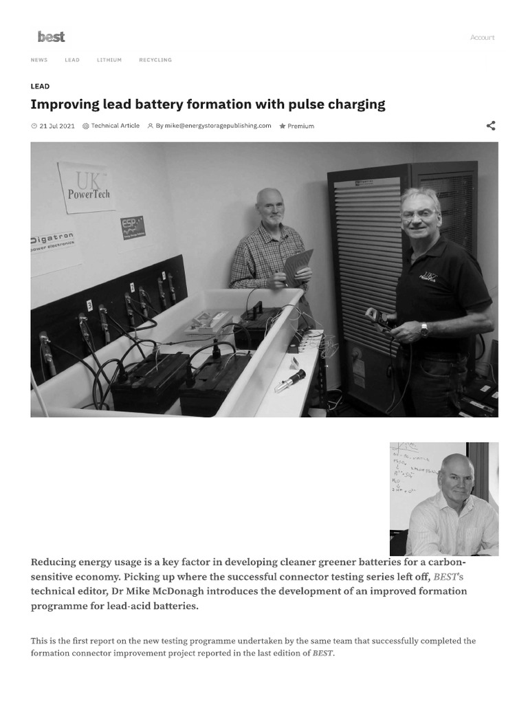 Improving Lead Battery Formation With Pulse Charging - Best Magazine | PDF