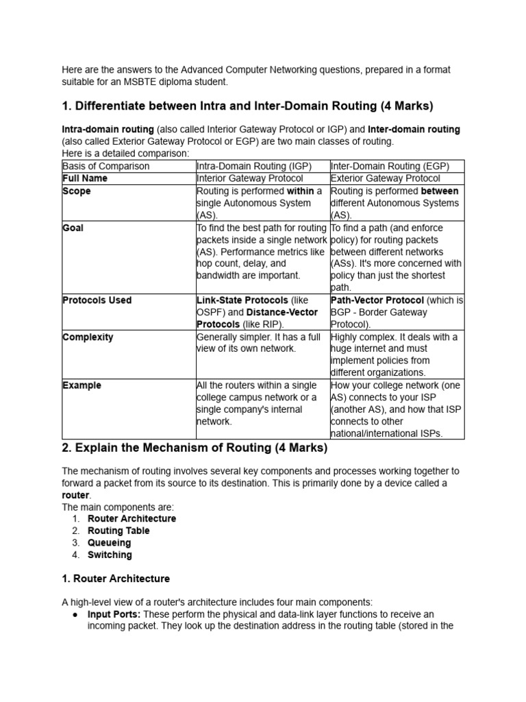 ACN unit 2 | PDF | Routing | Network Protocols