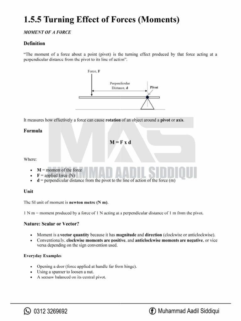 Turning Effect of Forces | PDF