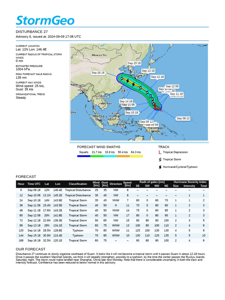 Stormgeo Linseed Field Corporation 2024090917 | PDF | Tropical Cyclones | Seasons
