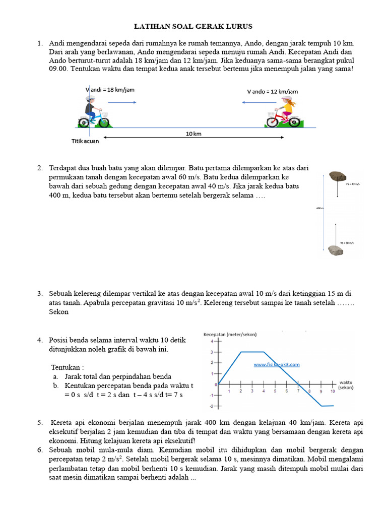 Latihan Soal Gerak Lurus dan Kecepatan | PDF