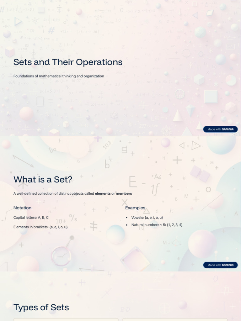 Sets and Their Operations 103710 | PDF | Linguistics | Mathematics