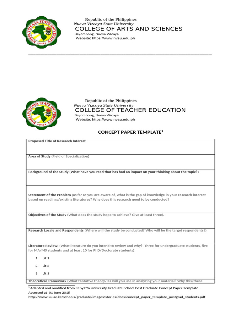 Concept Paper Template | PDF