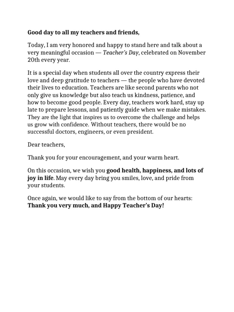 Teachers Day | PDF