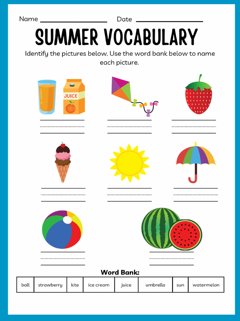 Summer Workbook in Colourful Illustrative Style (A4) | PDF