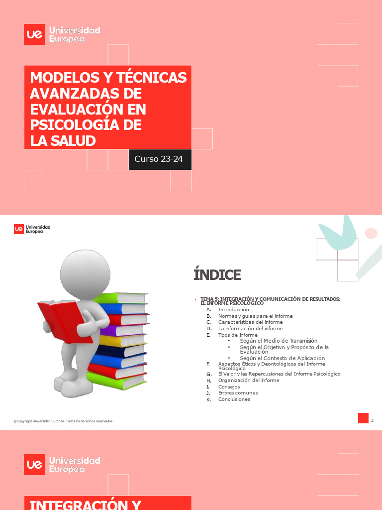 TEMA 5 INTEGRACIÓN Y COMUNICACIÓN DE RESULTADOS EL INFORME PSICOLÓGICO | PDF | Evaluación ...