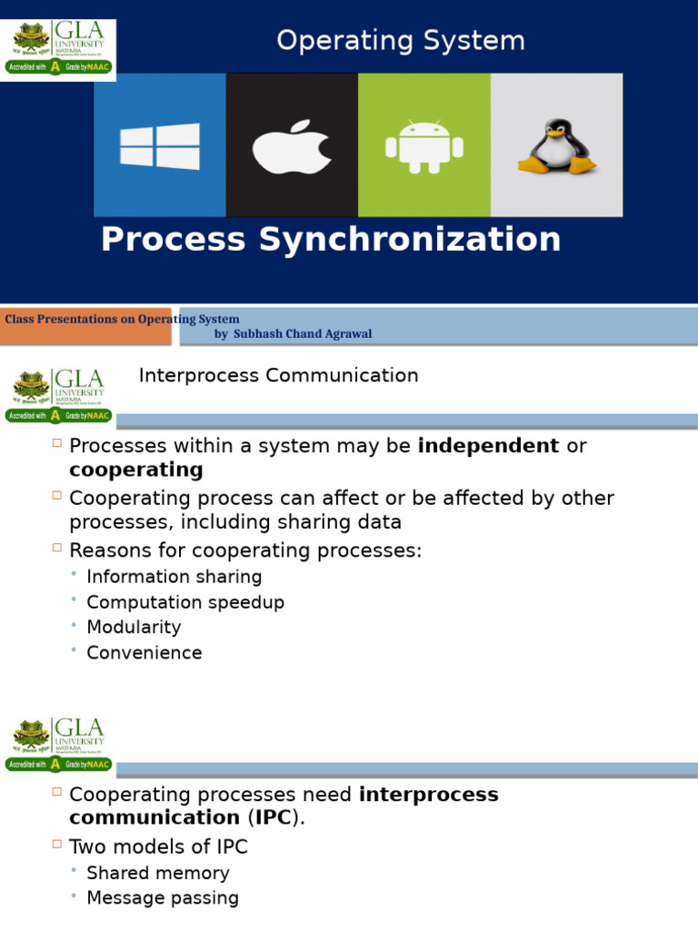Lecture 15 Process Synchronization | PDF | Process (Computing) | Concurrent Computing