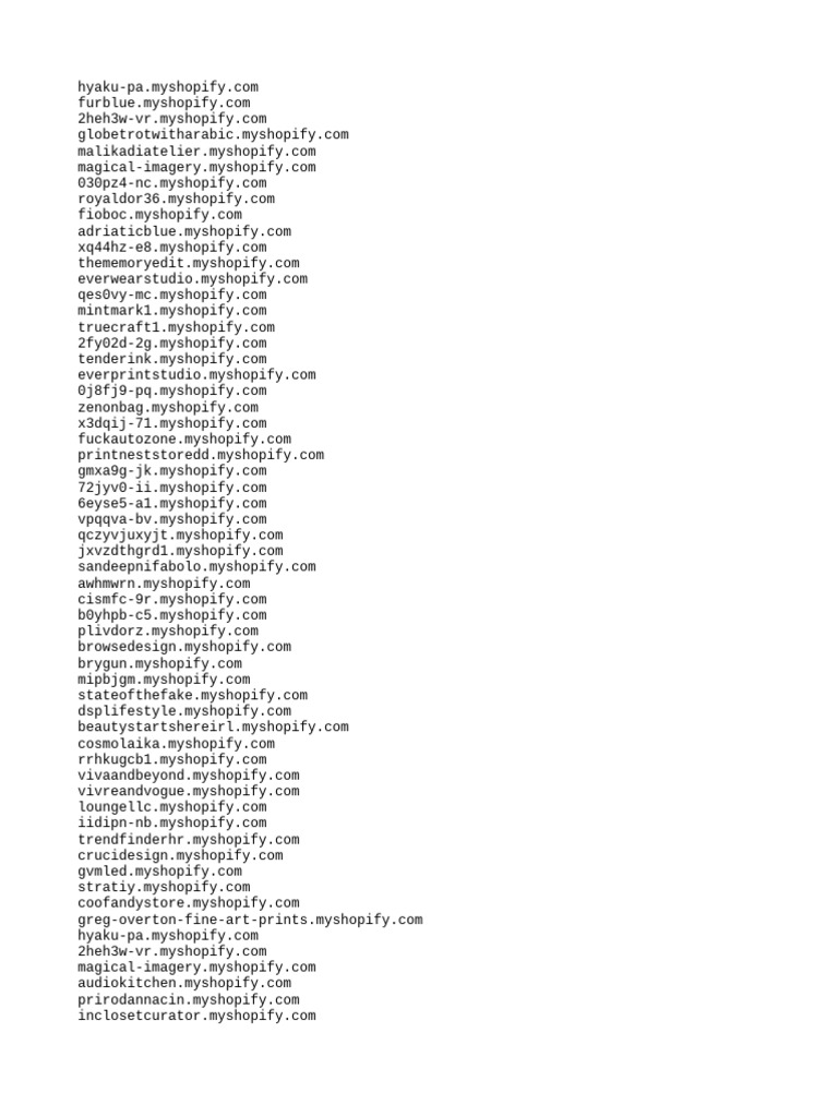 Shopify Store URLs List | PDF