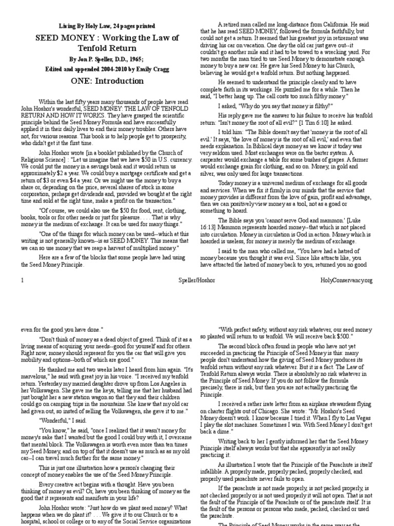 Seed Money IN Action | PDF | Tithe | Taxicab