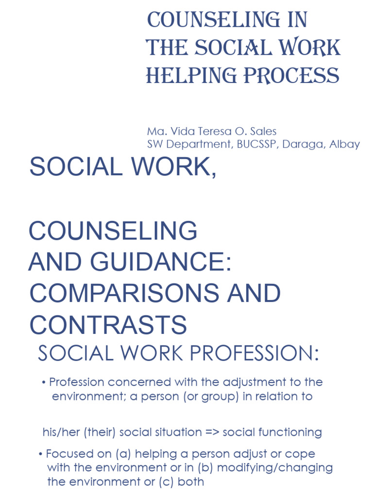 Counseling in the Social Work Helping Process | PDF | Psychotherapy | Counseling Psychology