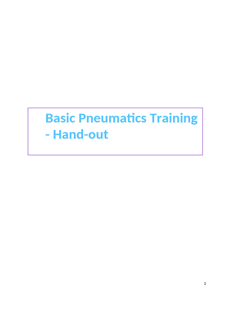 Basic Pneumatics Handout (Noida) | PDF