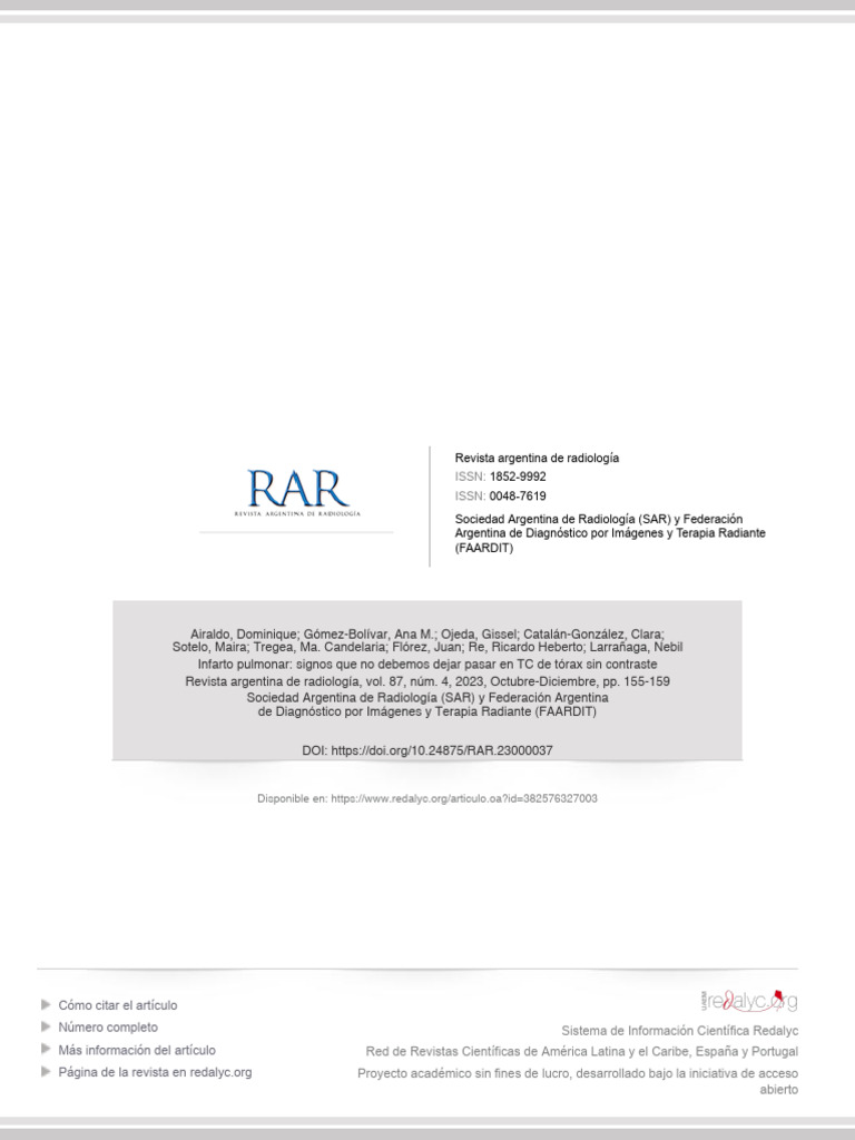 Infarto Pulmonar Sar | PDF | Pulmón | Especialidades Medicas