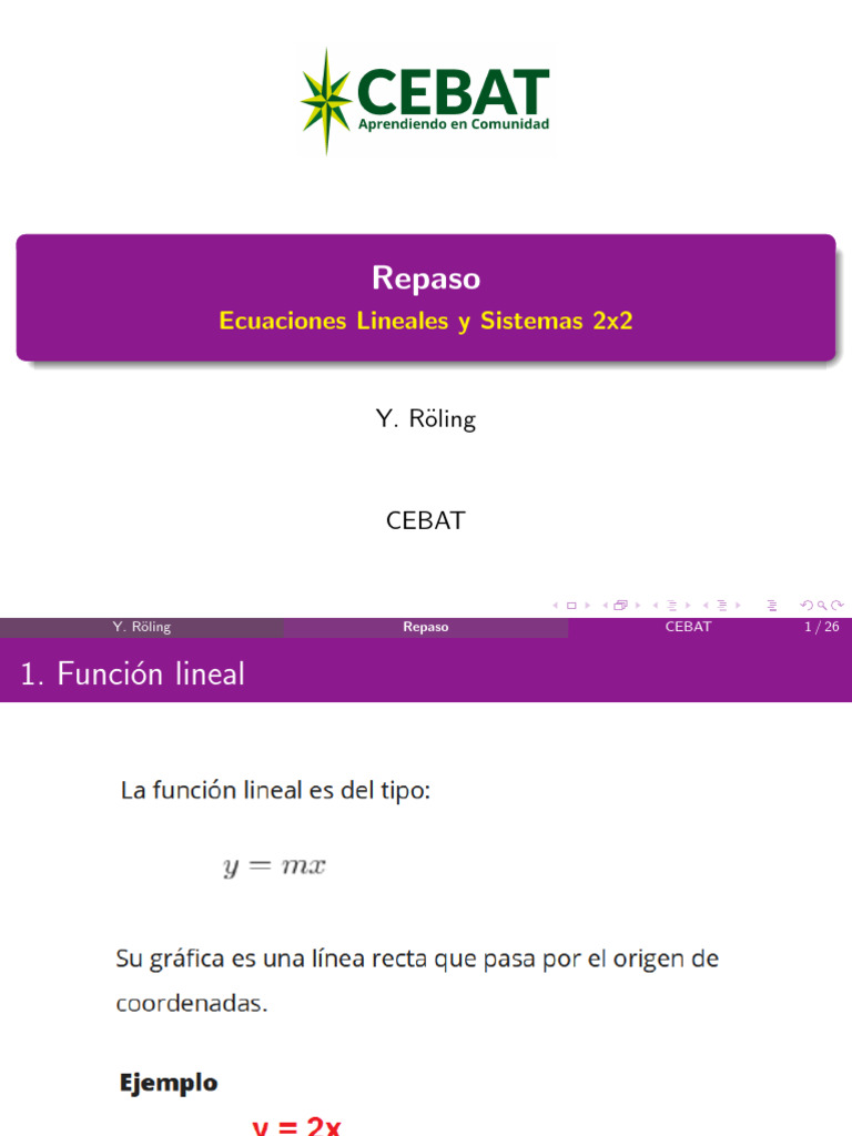 7 - Sistemas Lineales 2x2 - Primera Parte | PDF | Sistema de ecuaciones lineales | Ecuaciones