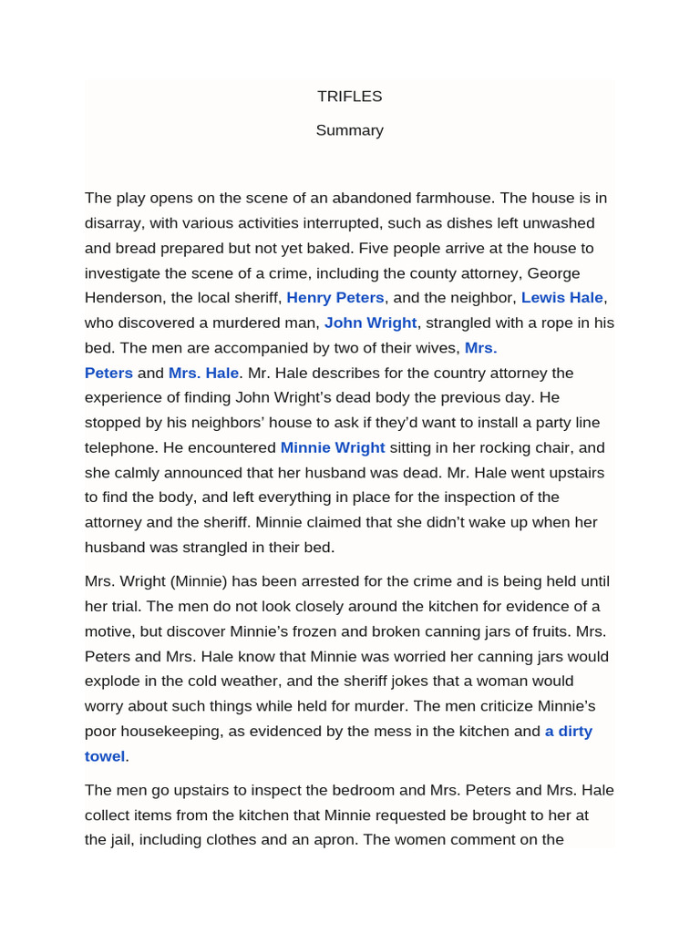 Trifles (1) | PDF