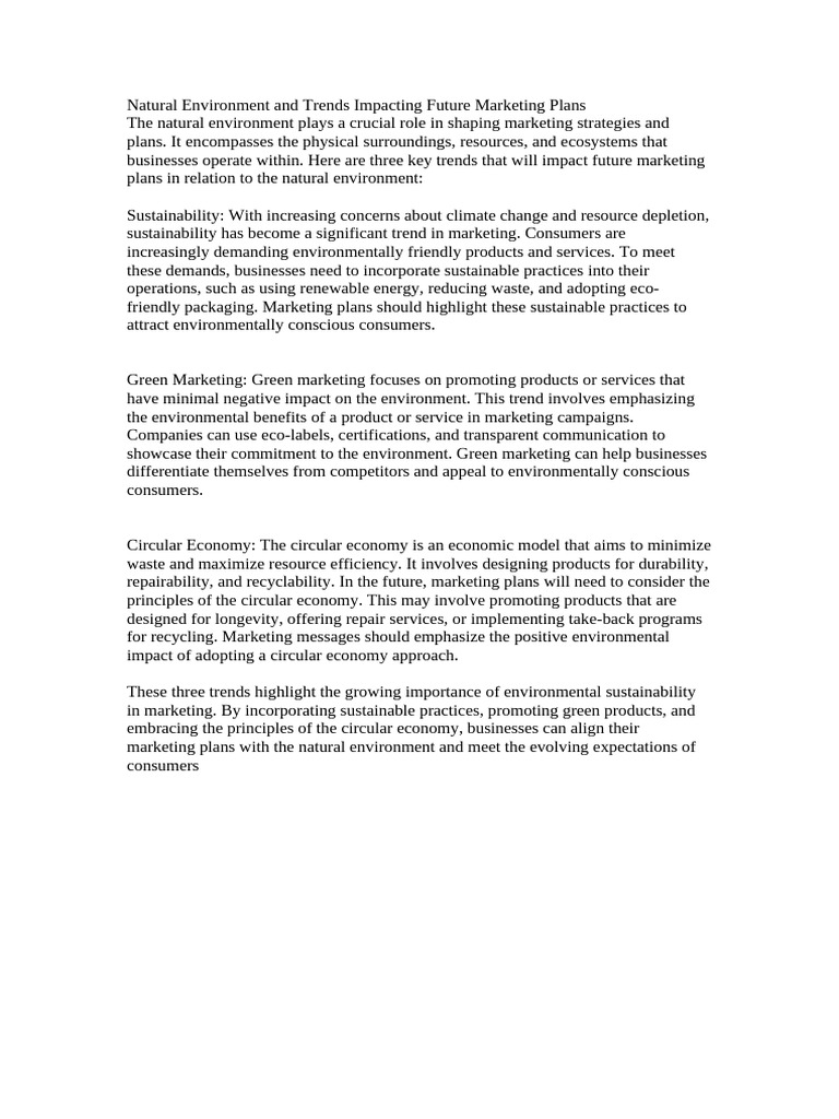 Natural Environment and Trends | PDF