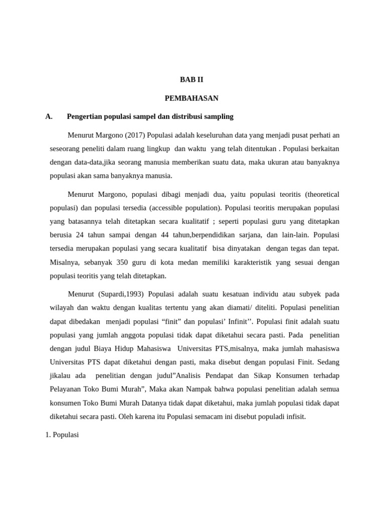 Pengertian Distribusi Sampling 2 | PDF