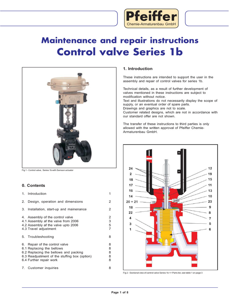 Control Valve Series 1b Assembly Guide | PDF | Screw | Valve