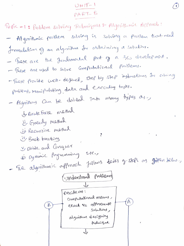 Itp Unit-1 Part-B | PDF | Time Complexity | Algorithms