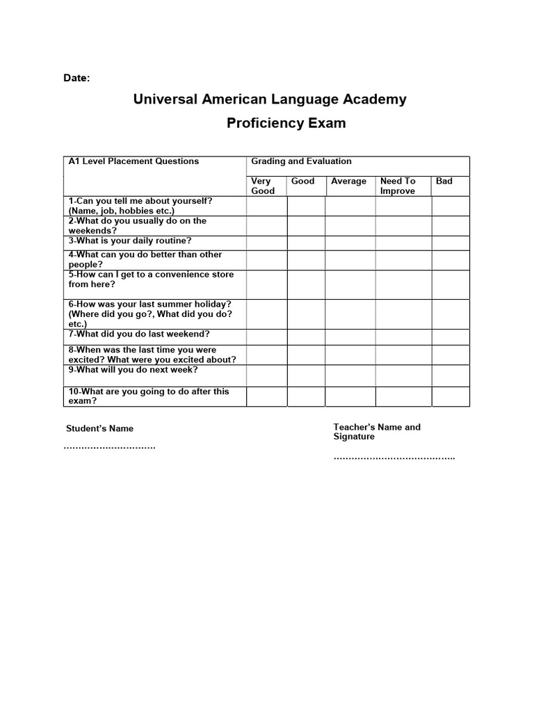Placement Test | PDF