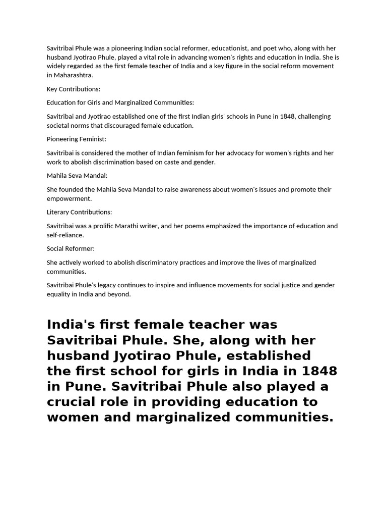 Savitri Bai Phule | PDF